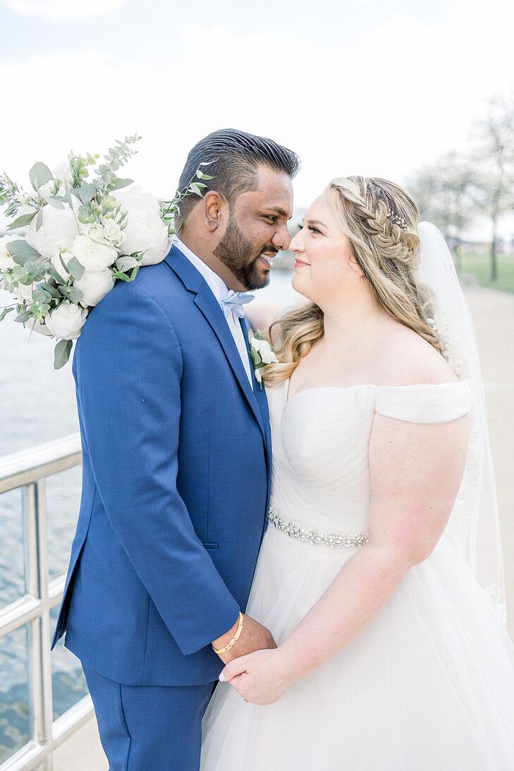 Bride and Groom Share Intimate Moment During Wedding Day