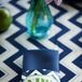 Navy and Green Chevron Reception Decor