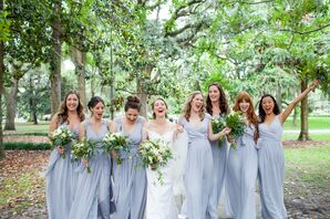 Gray and Light Blue Wedding Party
