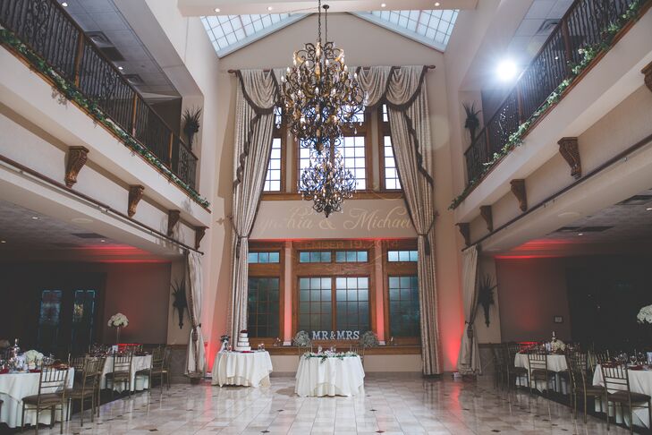 Ornate Chandelier at Two-Story Reception Hall
