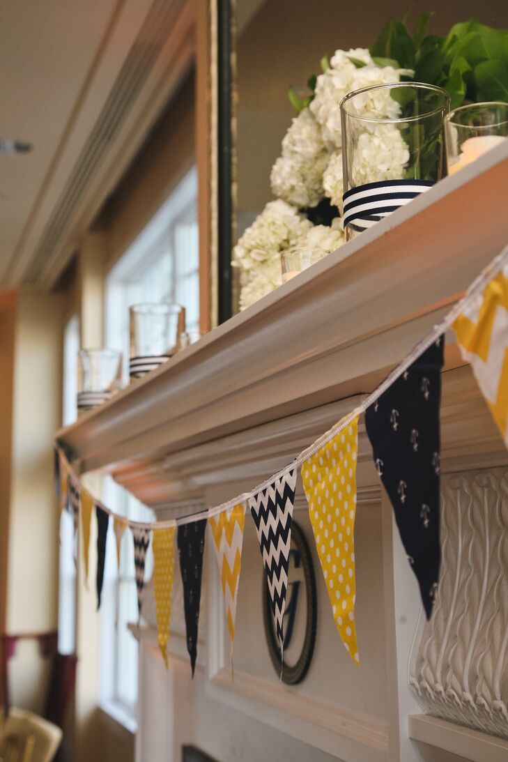 Navy and Yellow Bunting Flag Decor