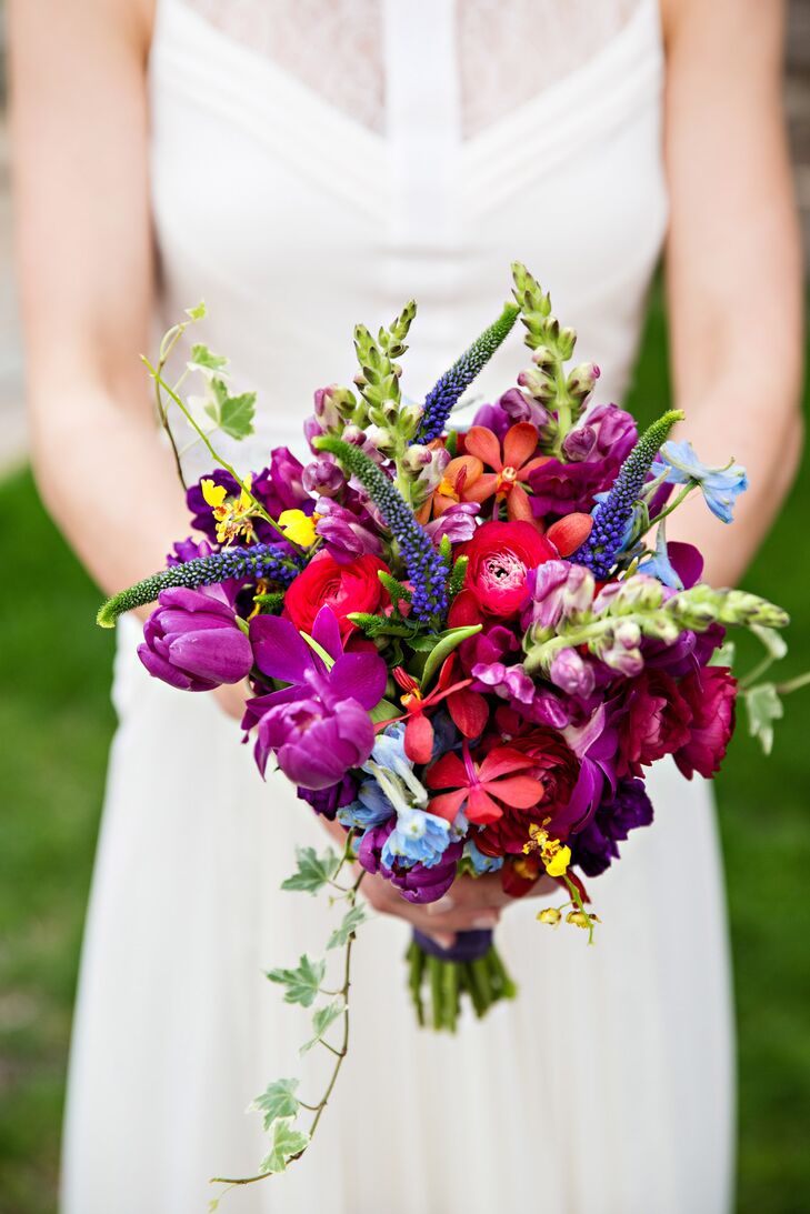 Tulip, Ranunculus and Veronica Bridal Bouquet