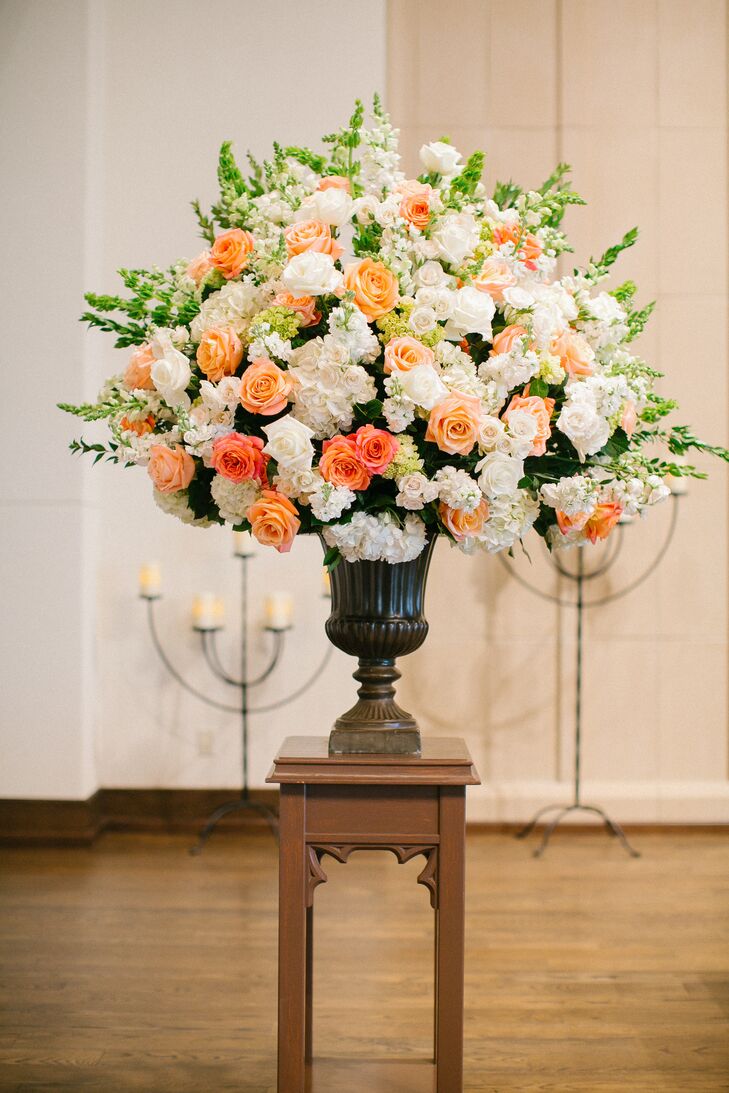 Grand Urn Altar Decor With Roses and Stock