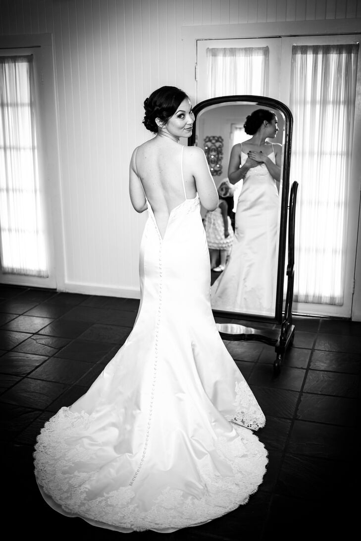 Back of Bride in Wedding Dress