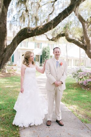 Blue Mano Blahnik Wedding Shoes and Bouquet