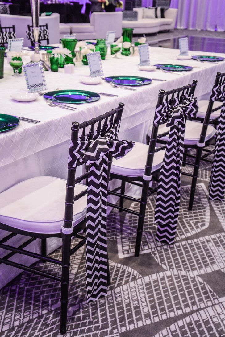 Black-and-White Chevron Chair Sashes
