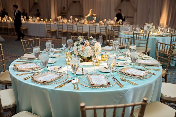 Mint and Gold Reception Tables