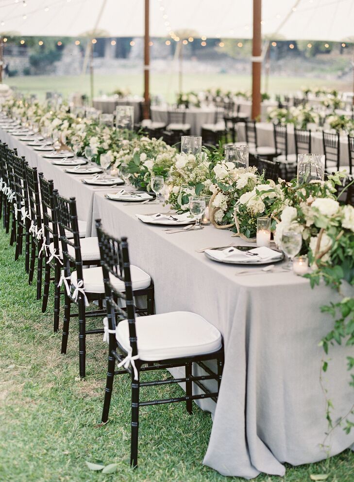 Long Tables with Lush Bouquet Tablescapes