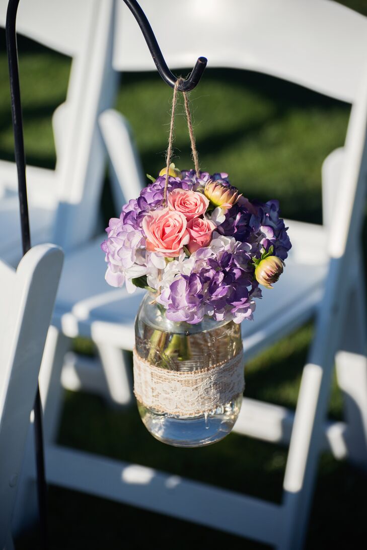 Hanging Glass Mason Jar Aisle Decoration