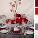 Crimson, Red, White, Charcoal, Silver Color Palette