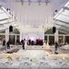 Custom Ceiling Installation Made From Ribbons and Roses