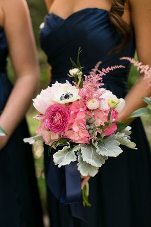 Arrangement of Ivory Flowers in Bouquet