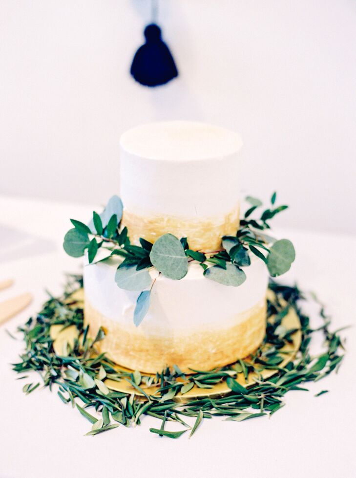 Tiered Wedding Cake with Greenery