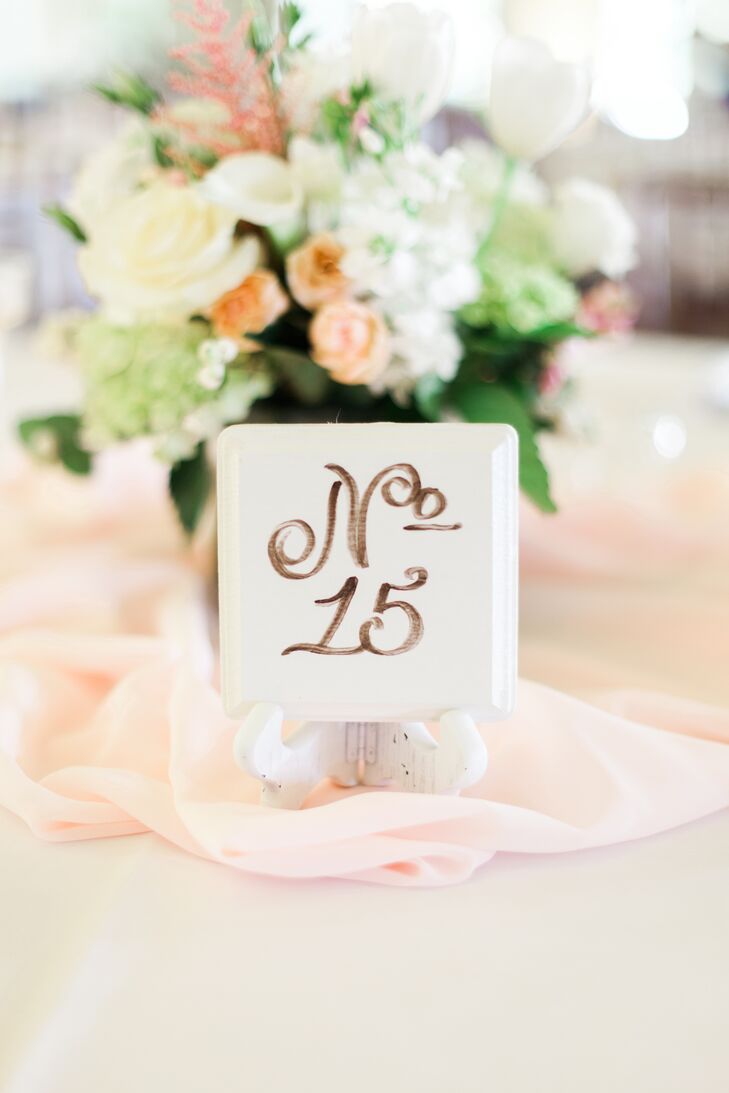 Rustic Painted Wood Table Numbers