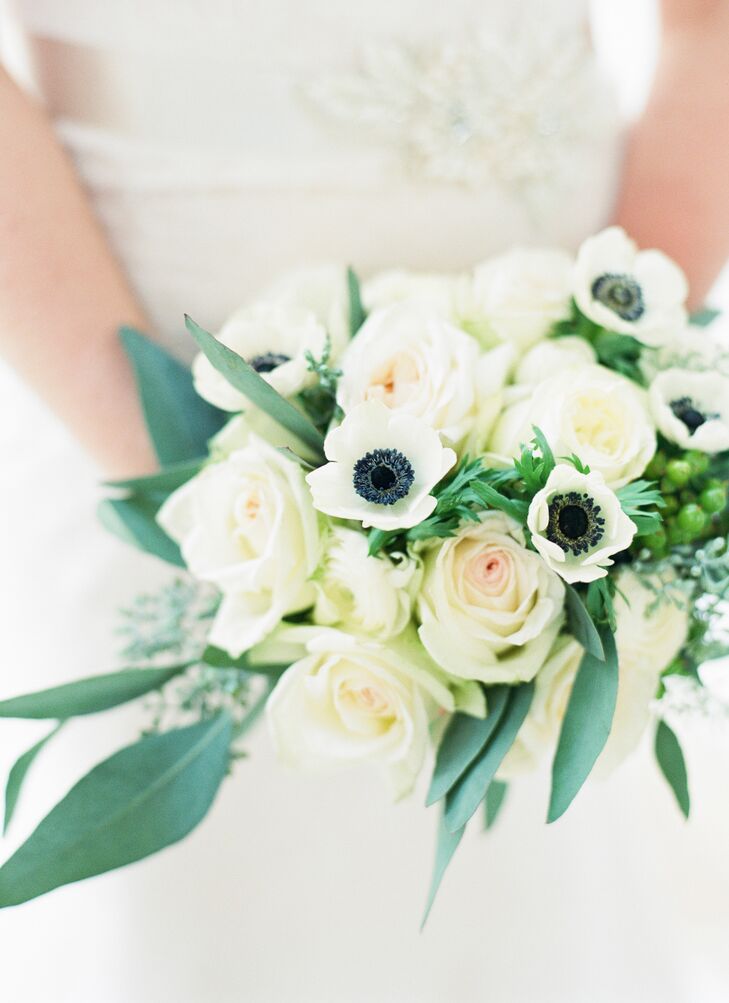 Ivory Anemone and Rose Bridal Bouquet