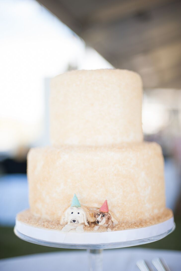 Simple Two-Tiered Cake with Pet Dog Detailing