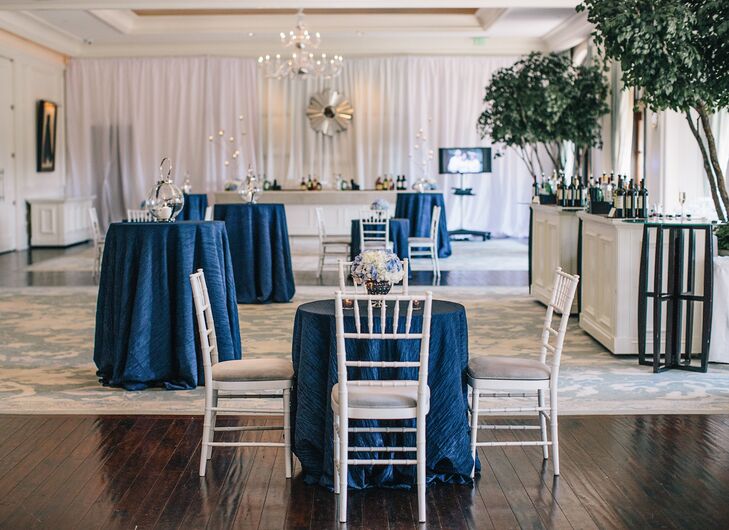 Blue and White Reception Decor