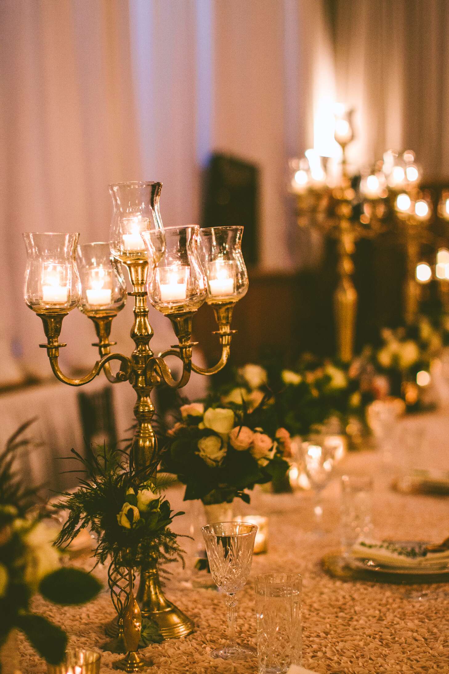 Gold Candelabra Wedding Centerpieces