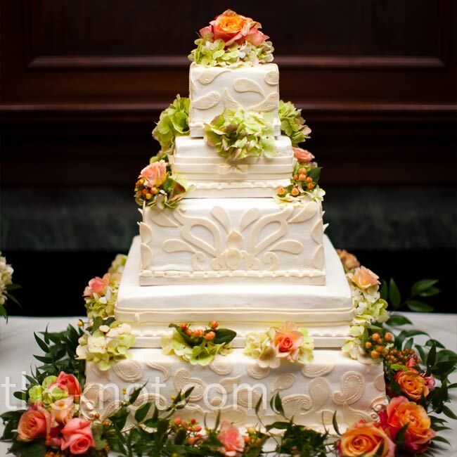 White Paisley Cake