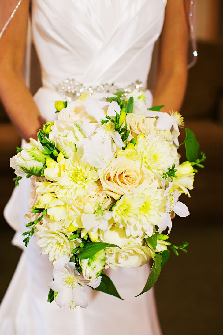 Lush Ivory Dahlia Bridal Bouquet
