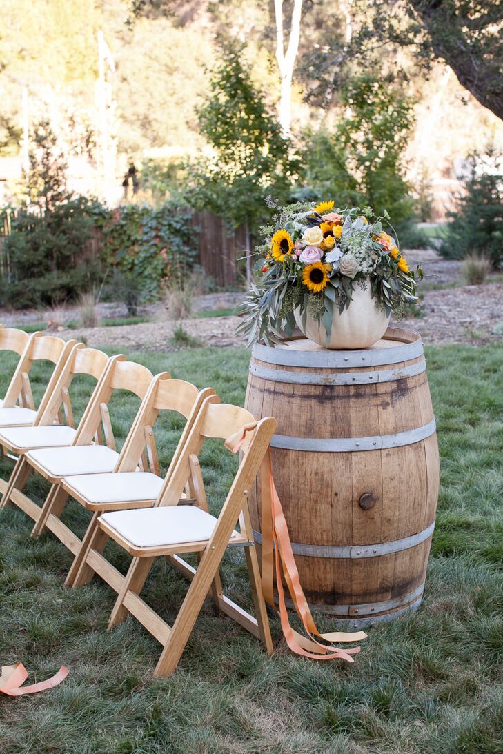 Wooden Folding Chairs and Aisle Decoration