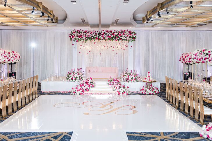 A Glamorous Pink-and-Gold Ballroom Wedding at the Hyatt Regency in ...