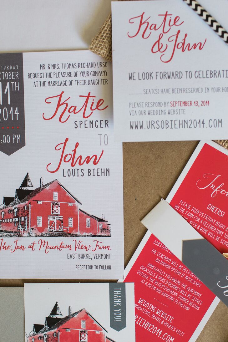 Red Barn Themed Invitation Suite