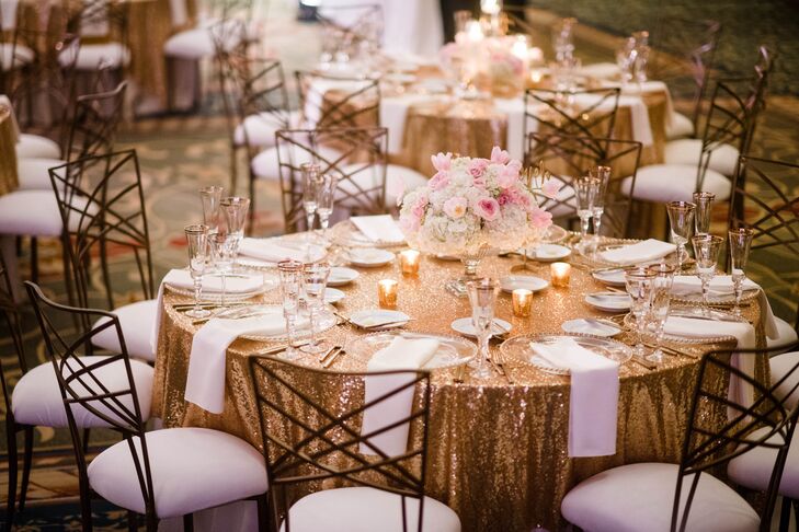 Glam Gold Wedding Reception Decor