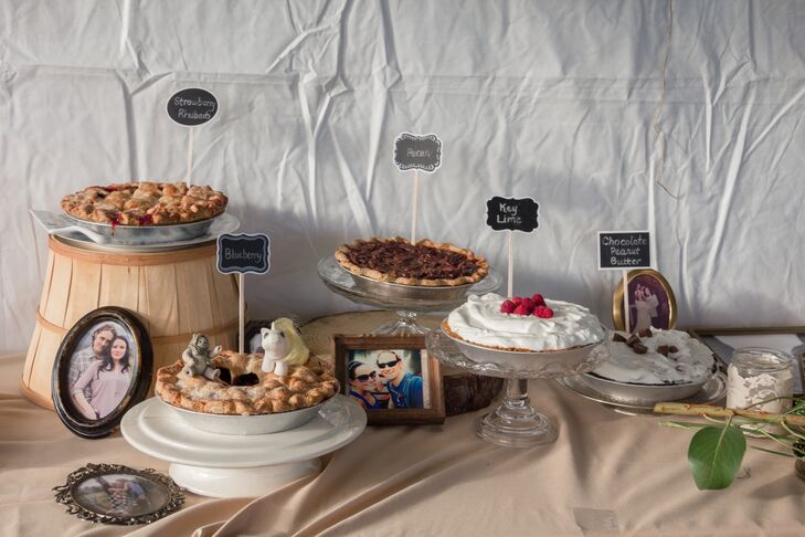 Pie Bar Wedding Desserts With Toy Toppers