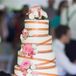 Modern Gold Ribbon-Wrapped Wedding Cake