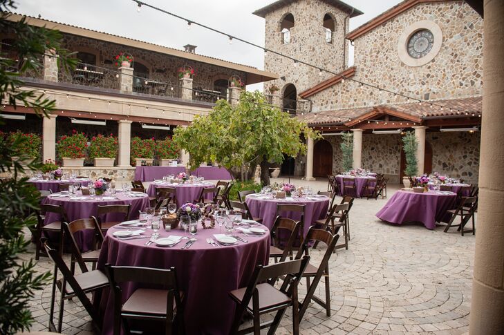 Dining Tables With Purple Linens
