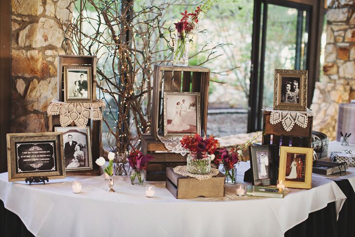 Vintage Burgundy and Cream Reception Decor
