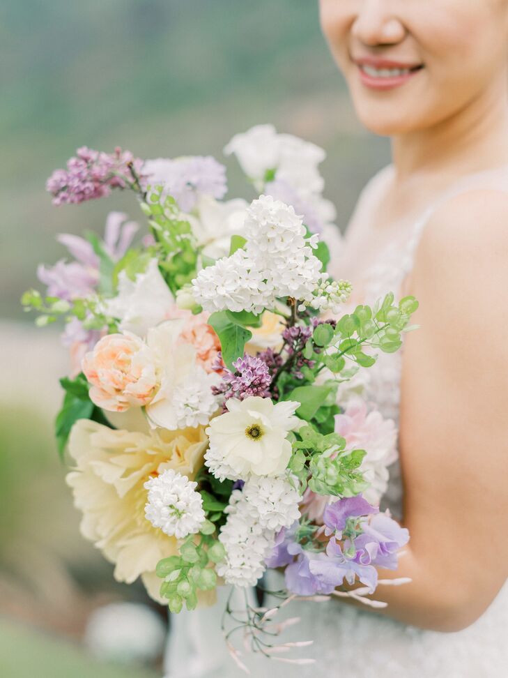 Romantic Spring Bouquet with Pastel Flowers