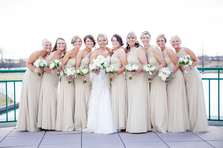 Long Champagne Bridesmaid Dresses