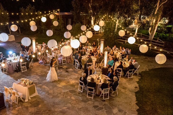 First Dance Under Lanterns and String Lights