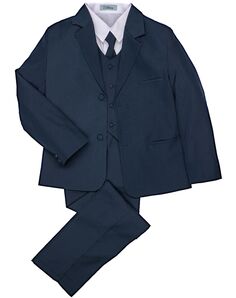 Little Tuxedos "Mason" Kids Light Grey Suit (5-Piece Set) Flower Girl ...