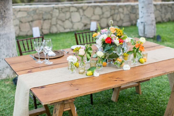 Fresh-Fruit Floral Arrangement Centerpieces