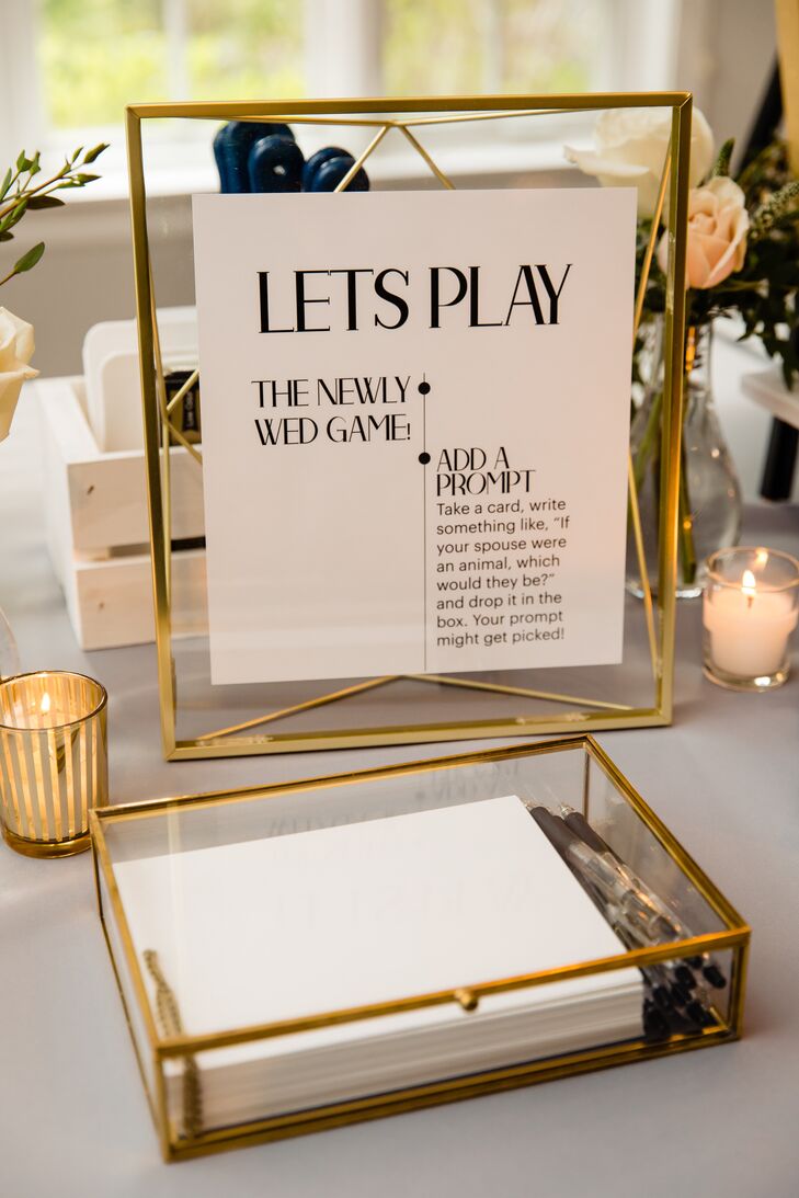 Sign for Newlywed Game at Wedding Reception