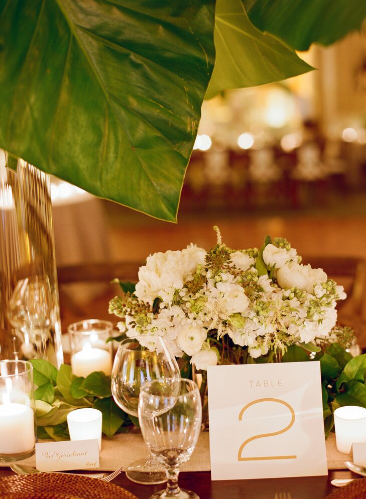 Ivory Ranunculus and Peony Centerpieces