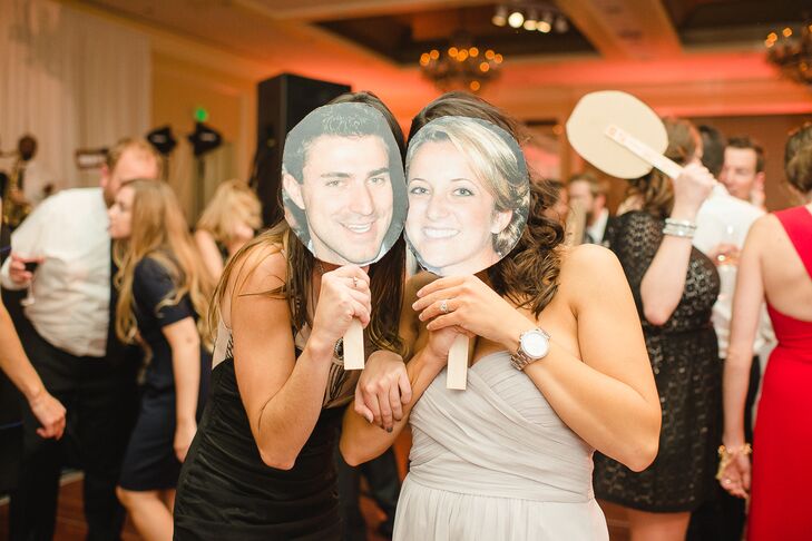 Bride and Groom Masks on the Dance Floor