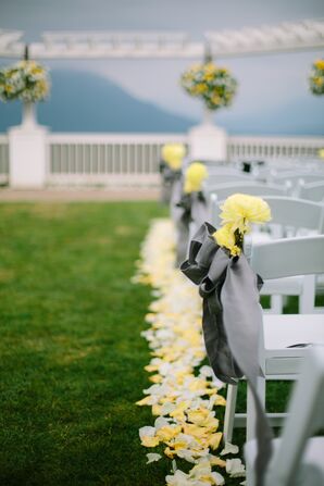 Yellow and White Wedding Reception Decor