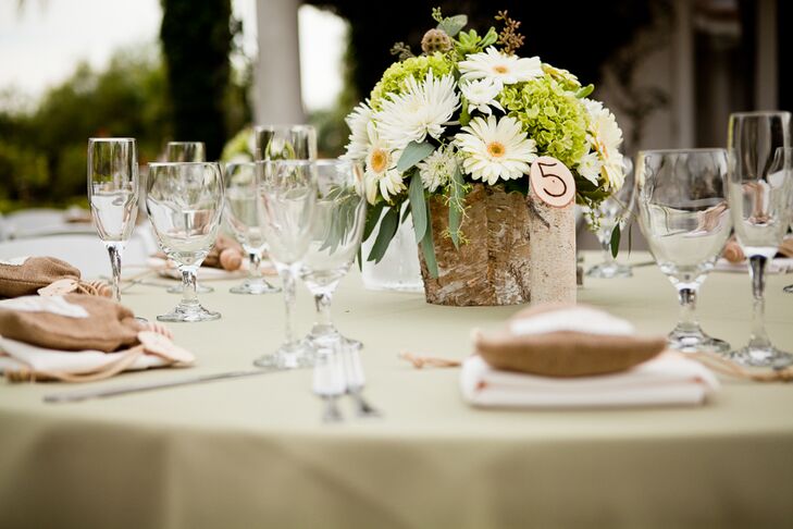 White and Green Table Centerpiece