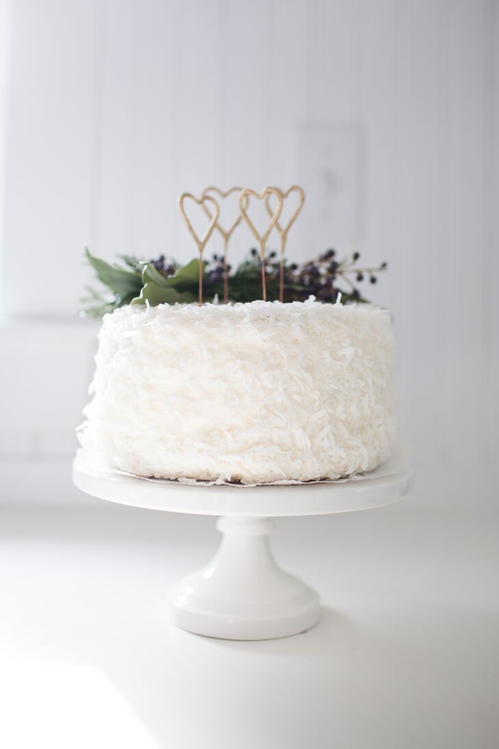 Small One Layer White Wedding Cake