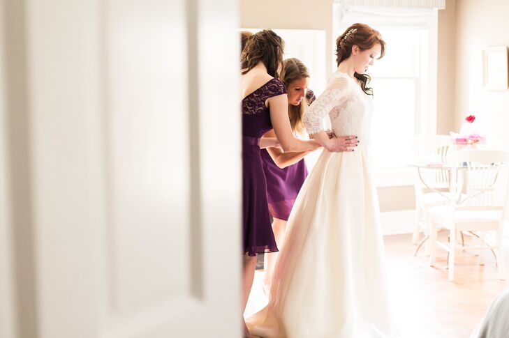 A-Line Wedding Dress With Lace Sleeves