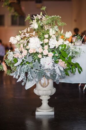 Lush Flower Arrangement at Church Altar