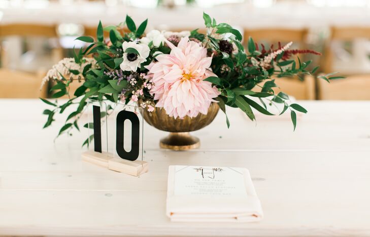 Block-Style Table Numbers in Plastic Covers