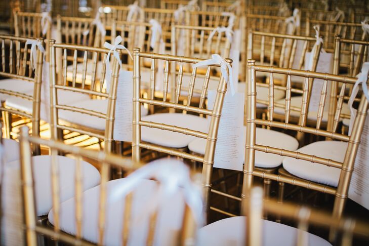 Gold Formal Ceremony Chairs at Kohl Mansion