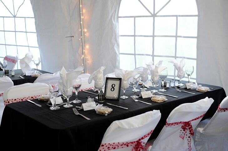 Black, White and Red Table Decor