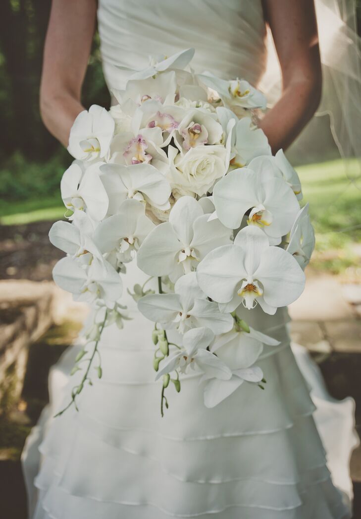 White Orchids and Roses Bridal Bouquet