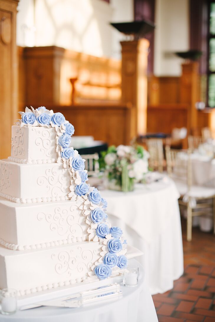 Light Blue Sugar Rose Cake